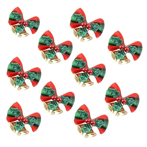 1/10x Christmas Bow Christmas Tree Decorations Christmas Mini Bells ...