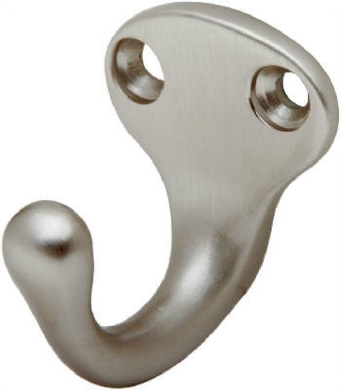 1-11/16" Projection Satin Nickel Single Wardrobe Hook Carded. Sold i ...