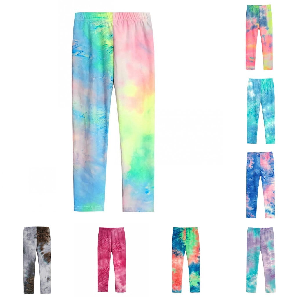 1-11T Girls Casual Tie Dye Leggings, SILVERCELL Little Girl Stretch ...