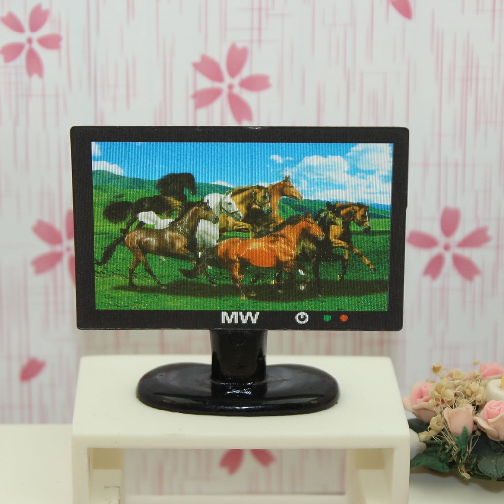 1:12 /1:6 Dollhouse Miniature Scene Model Mini Television Pretend Play ...