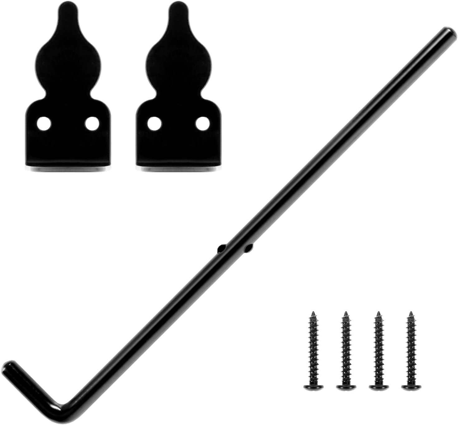 1 12" Cane Bolt Drop Rod for Gate Stopper Outdoor Black Fence Gate Door ...