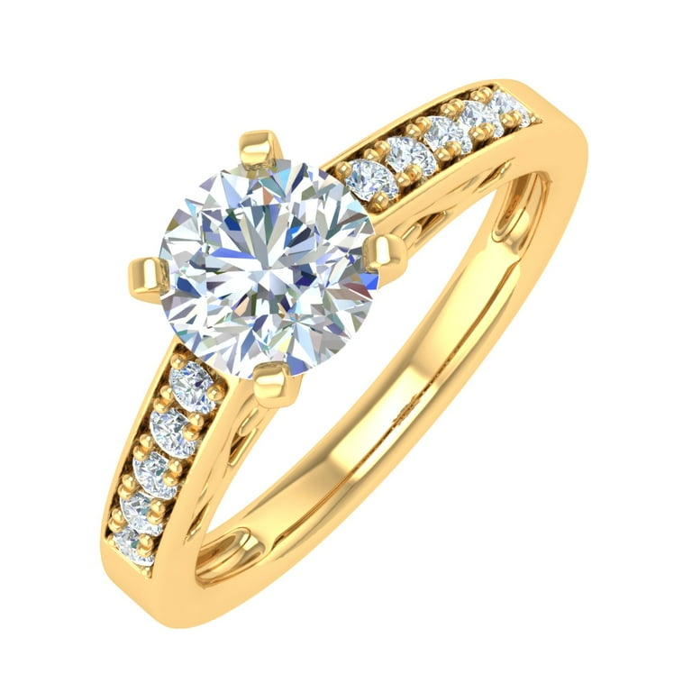 1.12 Carat Diamond Engagement Ring in 14K Yellow Gold Ring Size 5.25 i1 i2 Clarity Women s Size One Size