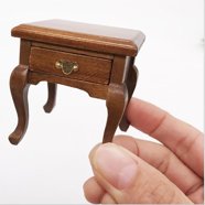 Quqiuxian Mini Side Table Miniature Side Table Round Table Tiny House ...