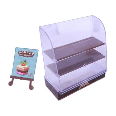 Kokiya 3 Tiers Miniature Bakery Display Case 1/12 Doll Cake Stand for ...