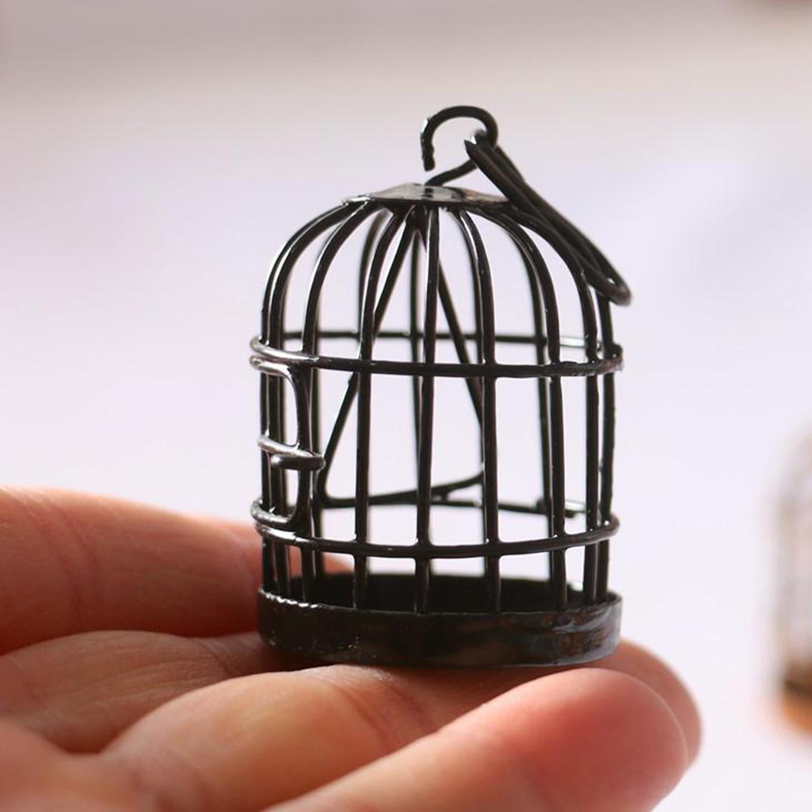 1:12 Dollhouse Black bird of metal Cage Model Living Room Landscape ...