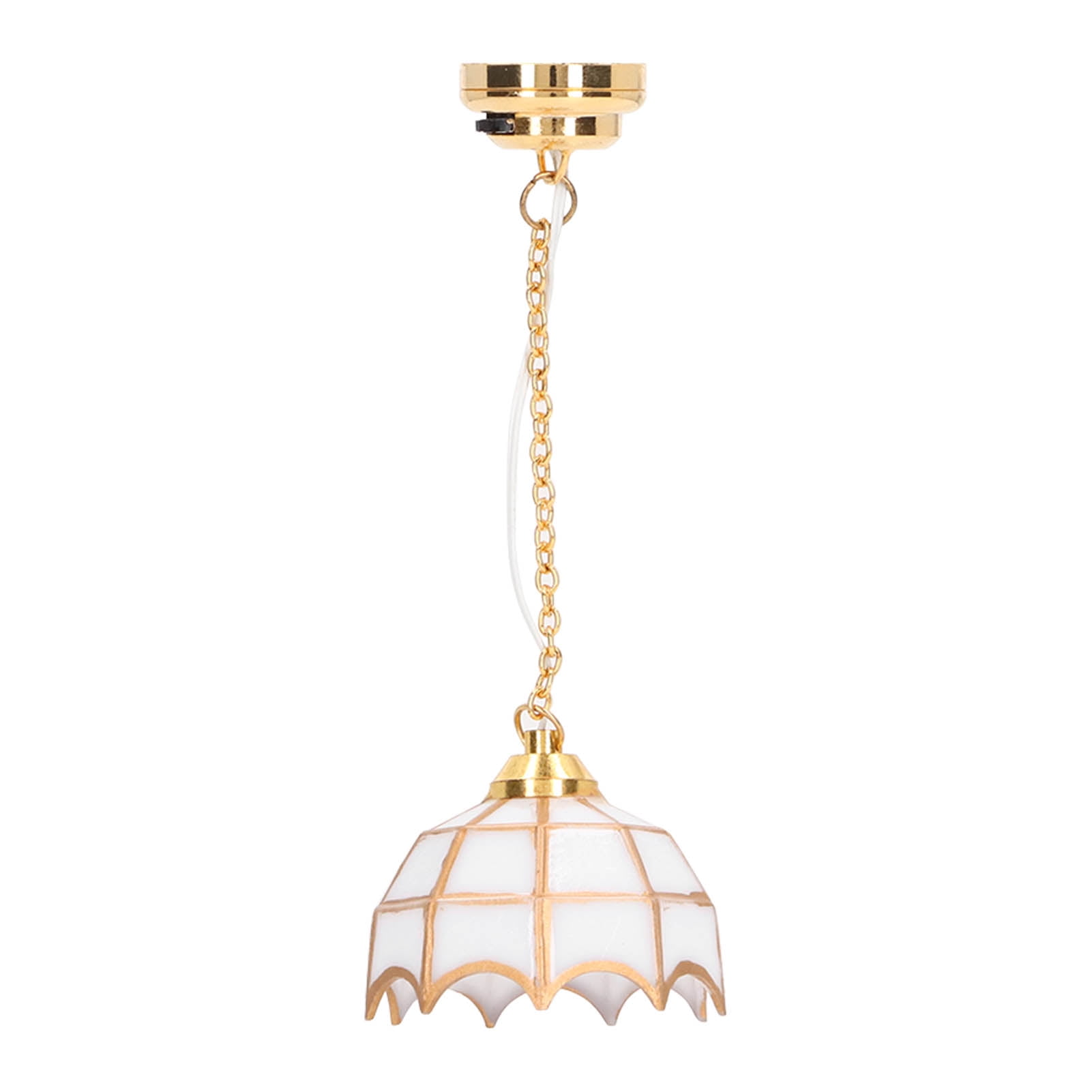 1:12 Doll Accessories Ceiling Lamp Model Metal White Mini LED Ceiling ...