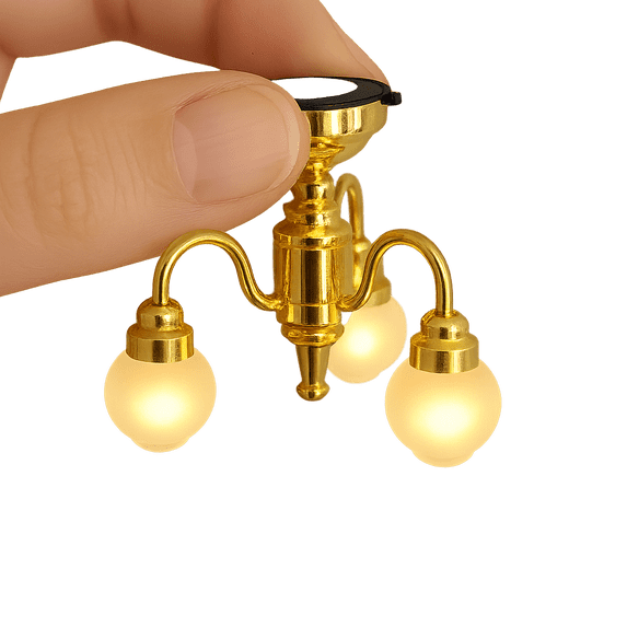 1:12 Dollhouse Chandelier Miniature LED Ceiling Light - Elegant ...