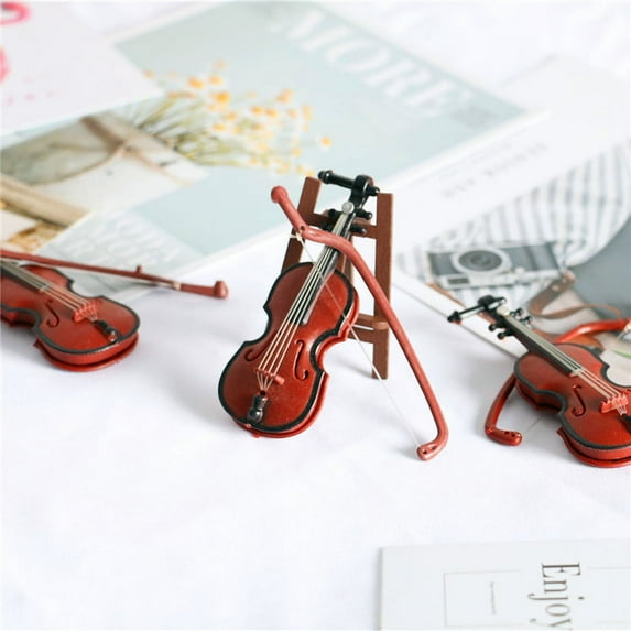 1/12 Dollhouse Mini Musical Instrument Model Classical Guitar Violin ...
