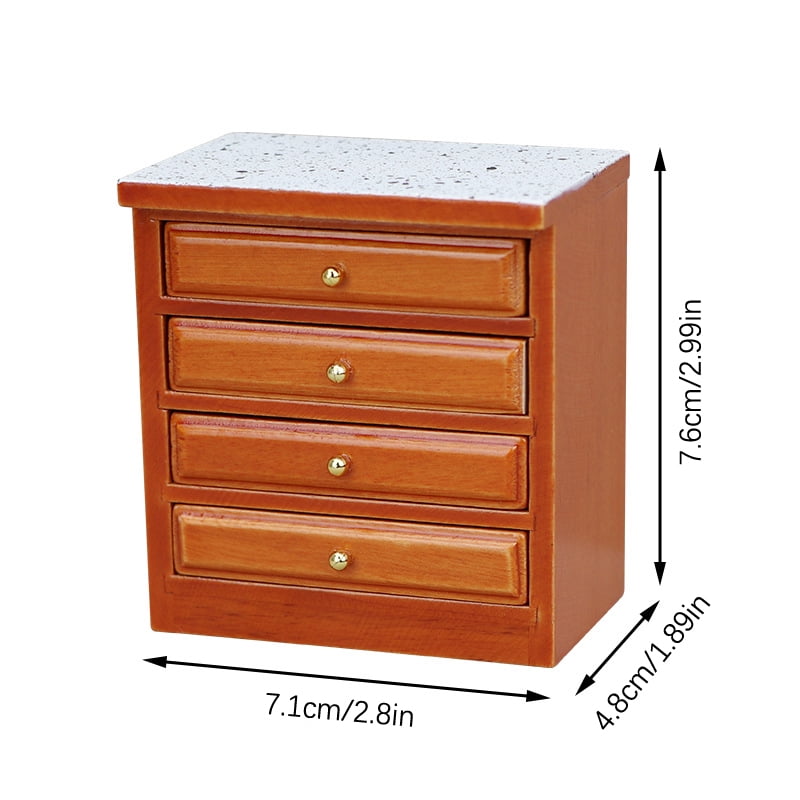 1:12 Dollhouse Miniature Cupboard Sink Chest Of Drawer Storage Cabinet ...