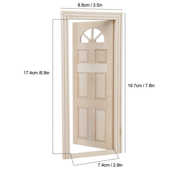 1:12 Dollhouse Wooden Miniature Simulated Door Mini Window Door Model ...