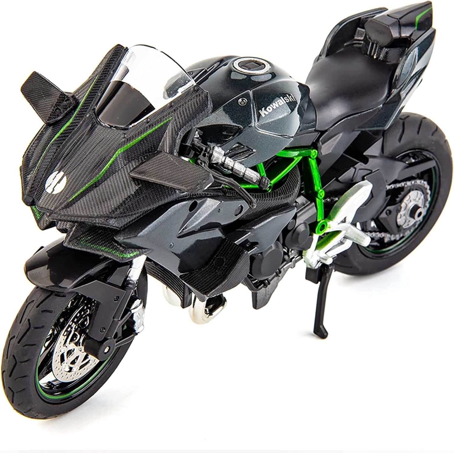 WAKAKAC, Motorcycle DieCast Model, 1:12 Kawasaki Ninja H2R, Suspension ...
