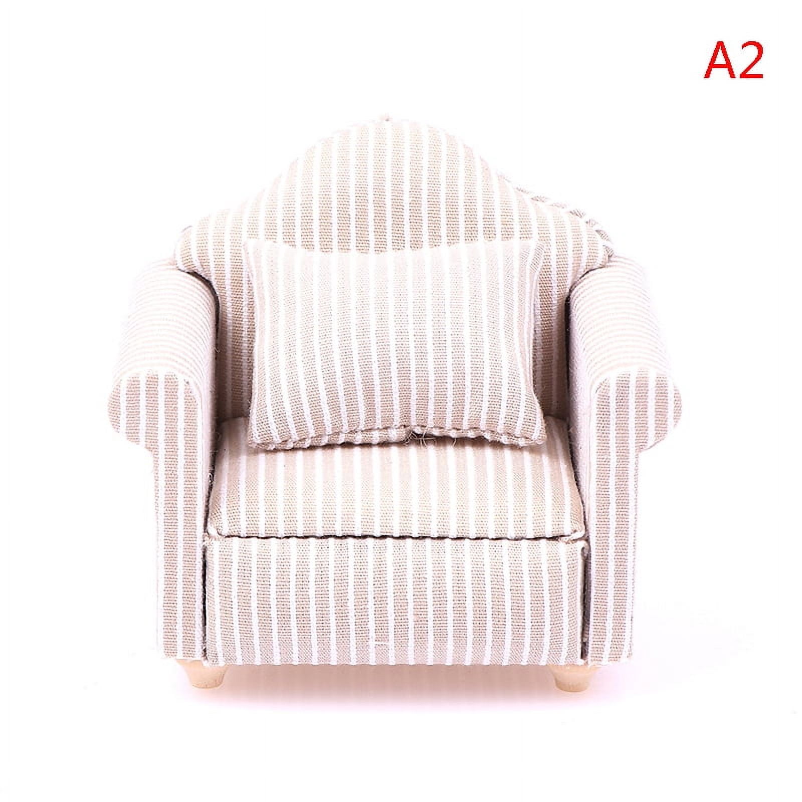 1:12 Mini Dollhouse Furniture Sofa with Pillow Simulation Miniature ...
