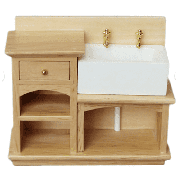 1:12 Mini Dollhouse Wooden Wash Basin Cabinet Miniature Furniture ...