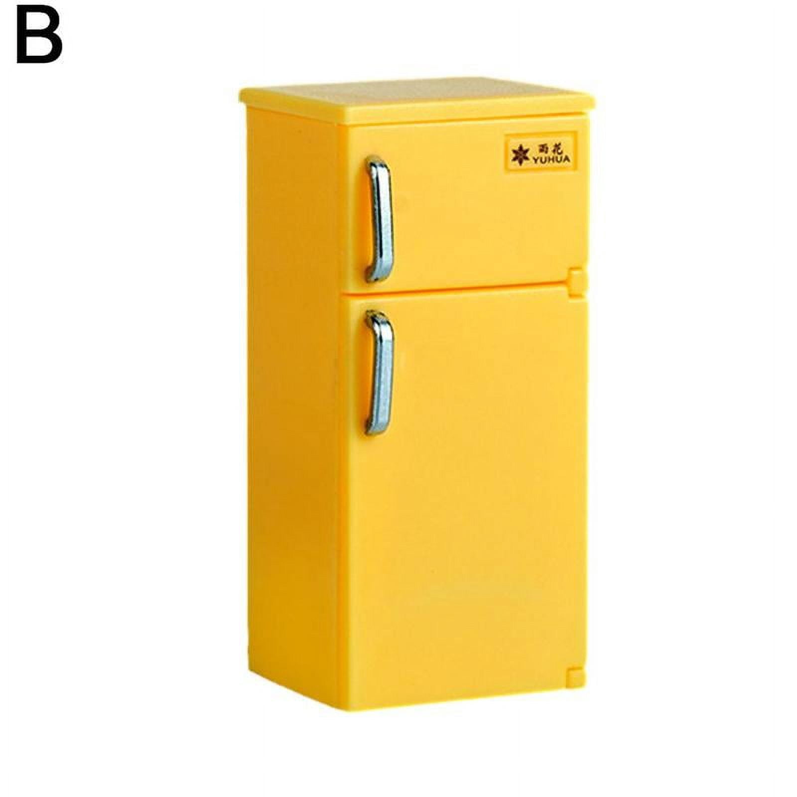 1/12 Miniature Fridge Retro Dollhouse Kitchen Plastic Freezer Fridge ...