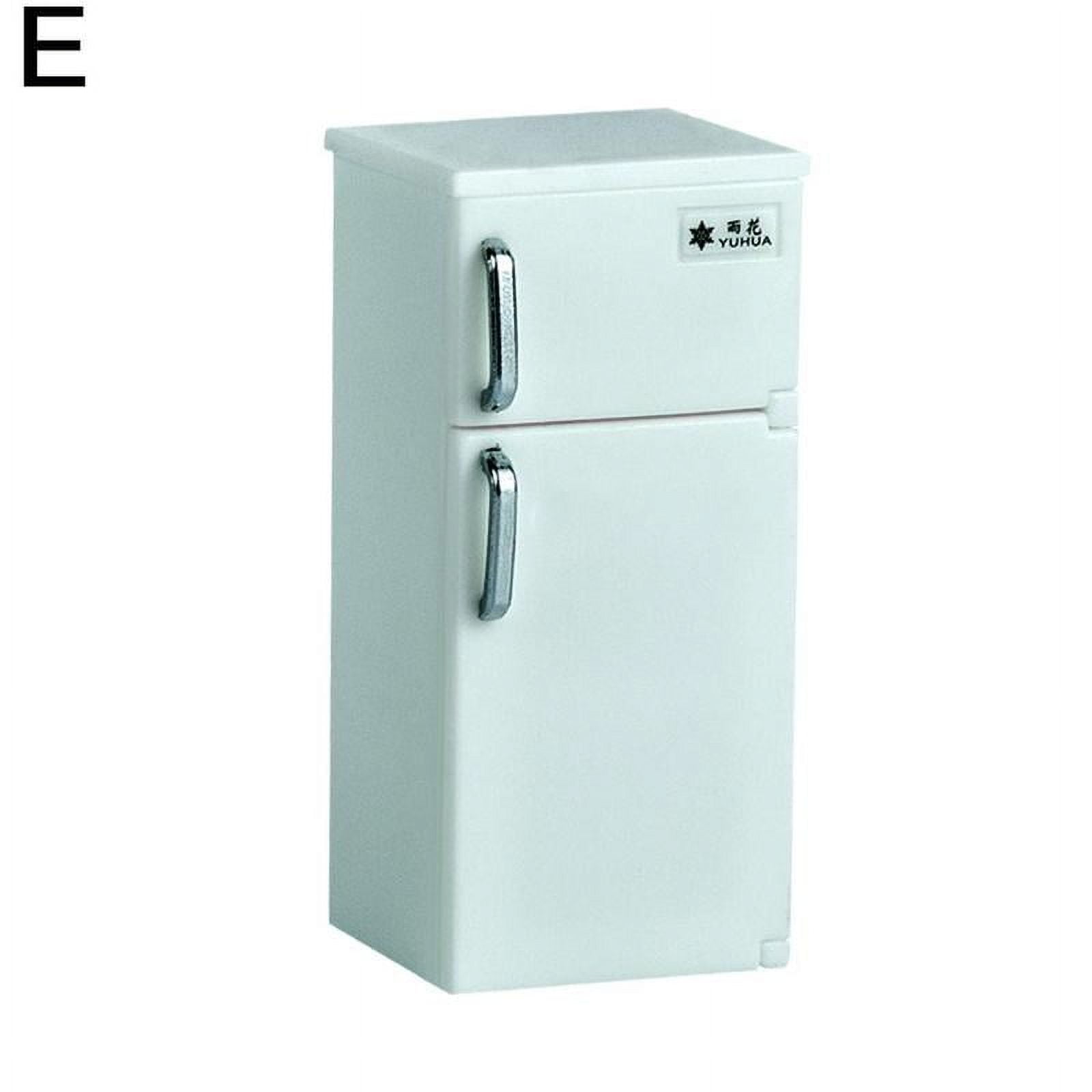 1/12 Miniature Fridge Retro Dollhouse Kitchen Plastic Freezer Fridge ...