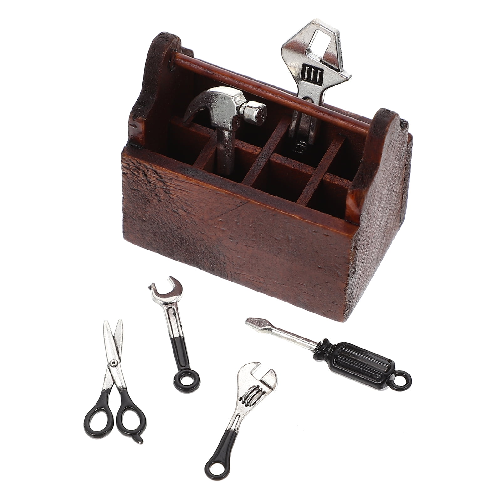 1: 12 Miniature Tools, 6PCS Metal Miniature Tools with Tool Box for ...