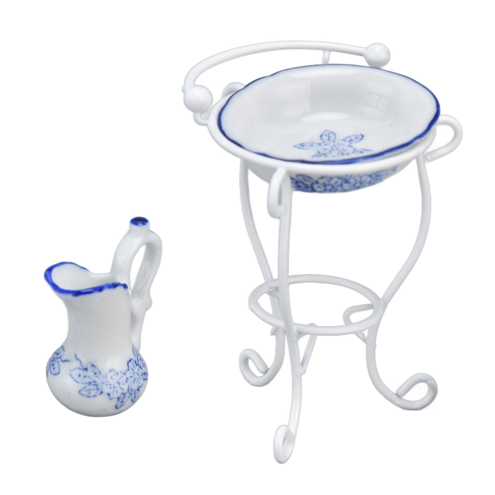 1/12 Miniature Wash Basin and Pitcher Dollhouse Decoration Accessoriess ...