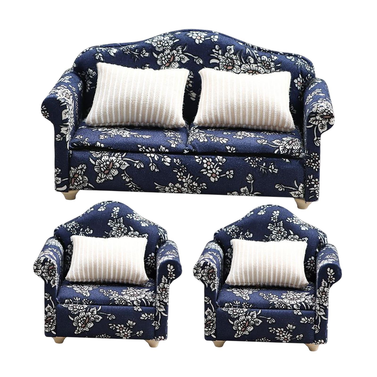 1:12 Miniature Wooden Sofa Dollhouse Furniture Miniature Couch ...