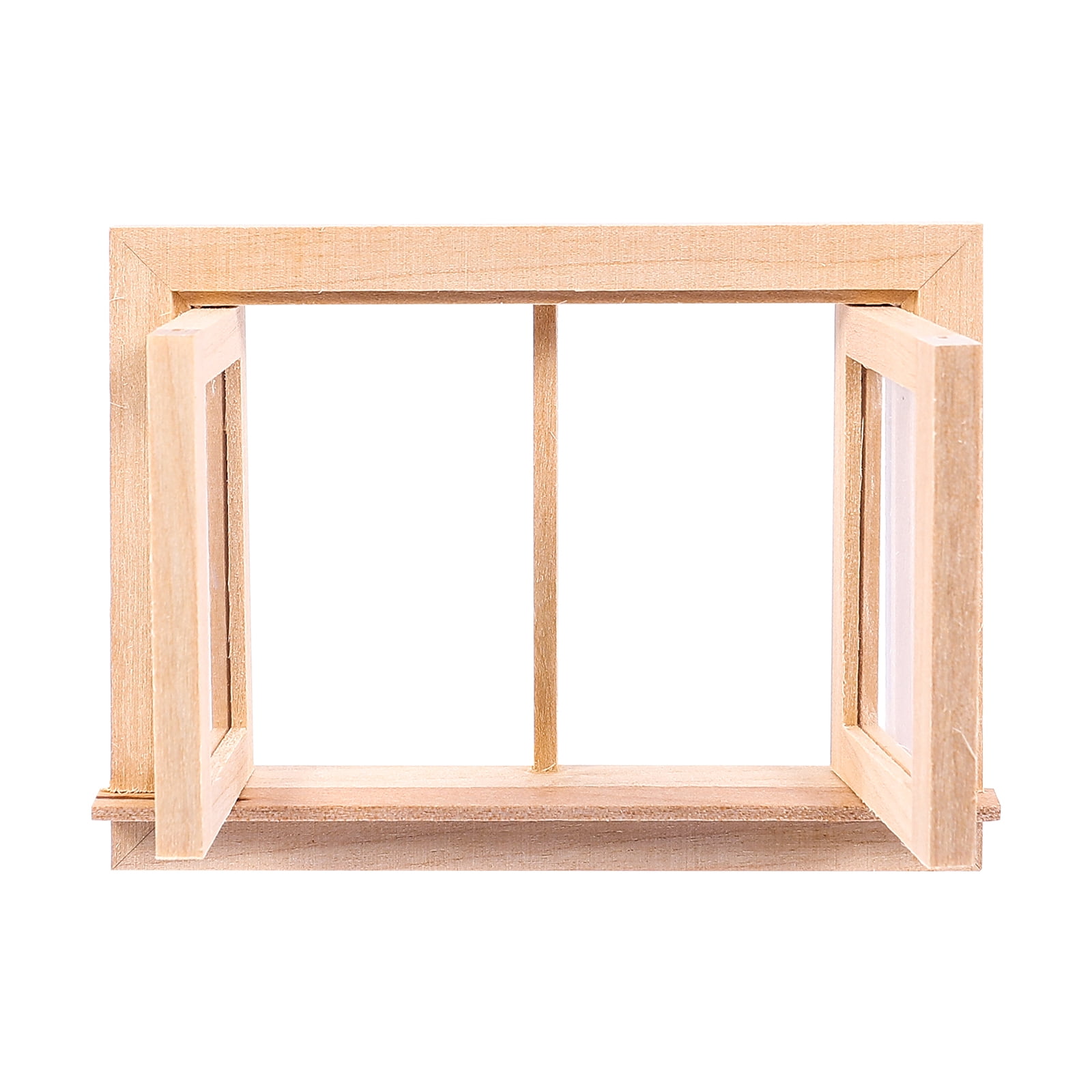1: 12 Miniature Wooden Window Frame Unfinished Tiny Furniture Model ...