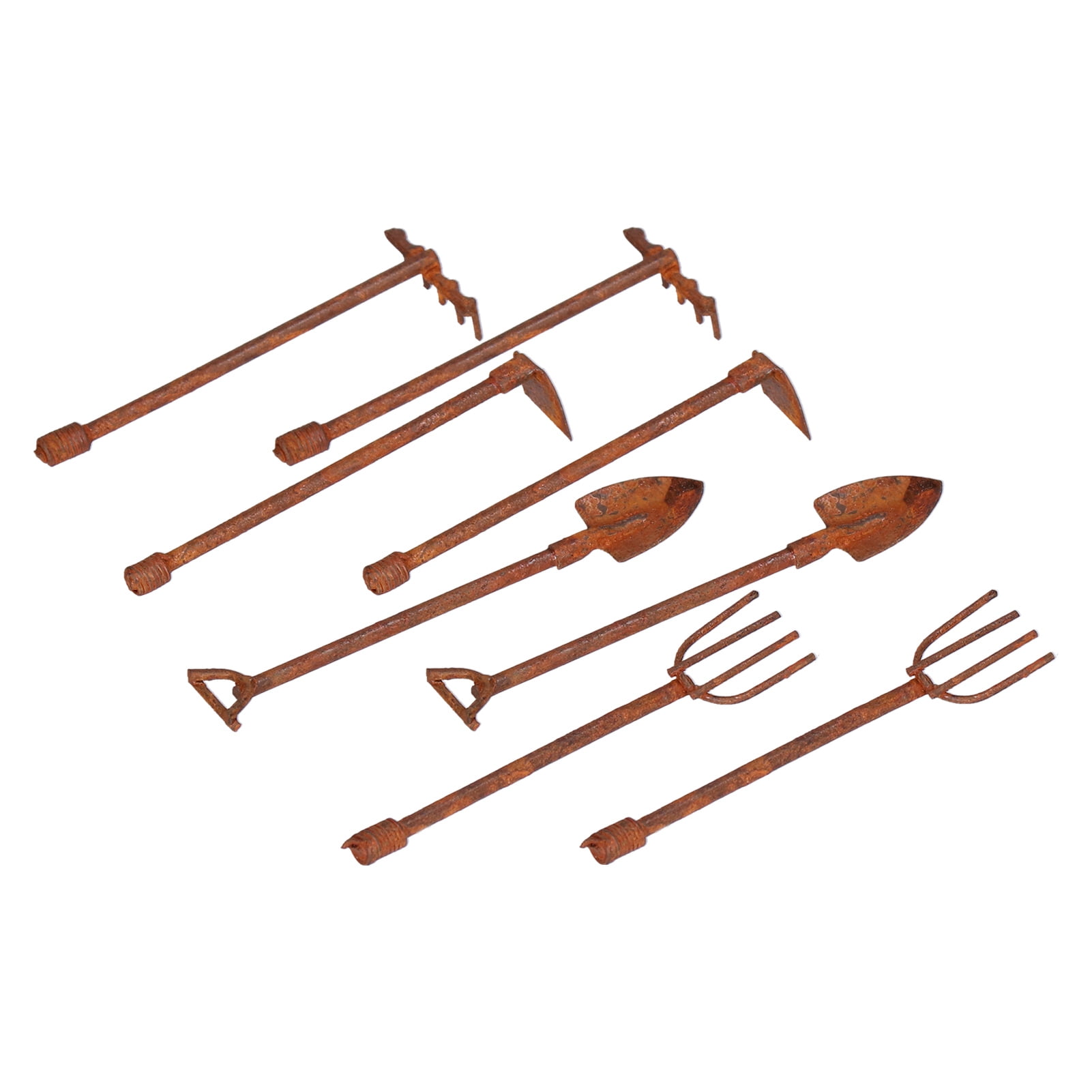 1:12 Scale 4 Tools Farming Tools Mini Shovel Hoe and Pitchfork Kit for ...