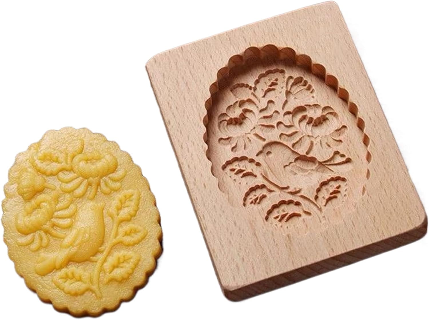 Provance Rose Wooden Cookie Molds: 3D Carved Cookie Cutter Embossing ...