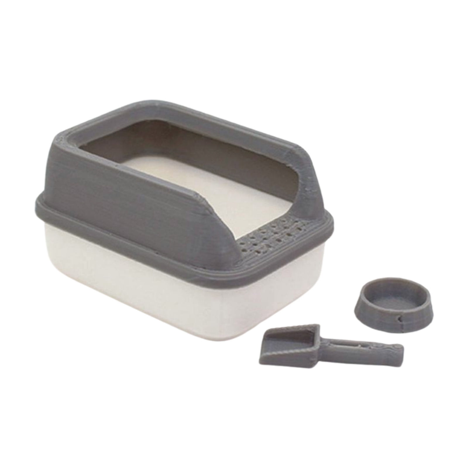 1:12 Scale Bowl Pet Litter Box Pretend-Play Kid Playset Pet Realistic ...