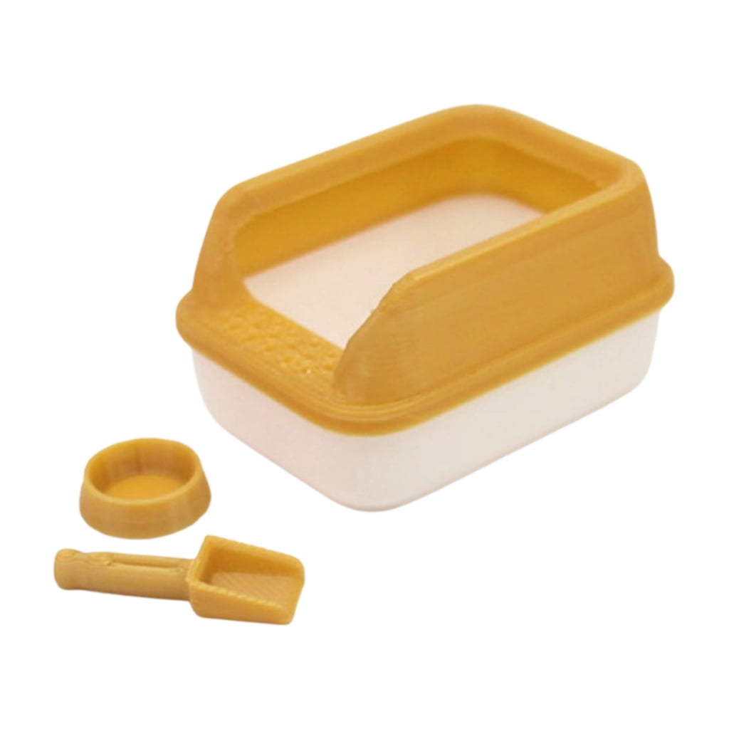 1:12 Scale Bowl Pet Litter Box Pretend-Play Kid Playset Pet Realistic ...