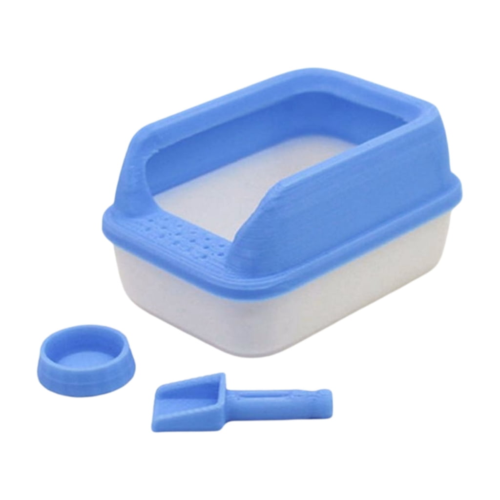 1:12 Scale Bowl Pet Litter Box Pretend-Play Kid Playset Pet Realistic ...