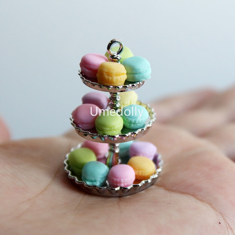 1/12 Scale Cute Mini Macaron Miniature Dollhouse Cake Tripod Pretend ...