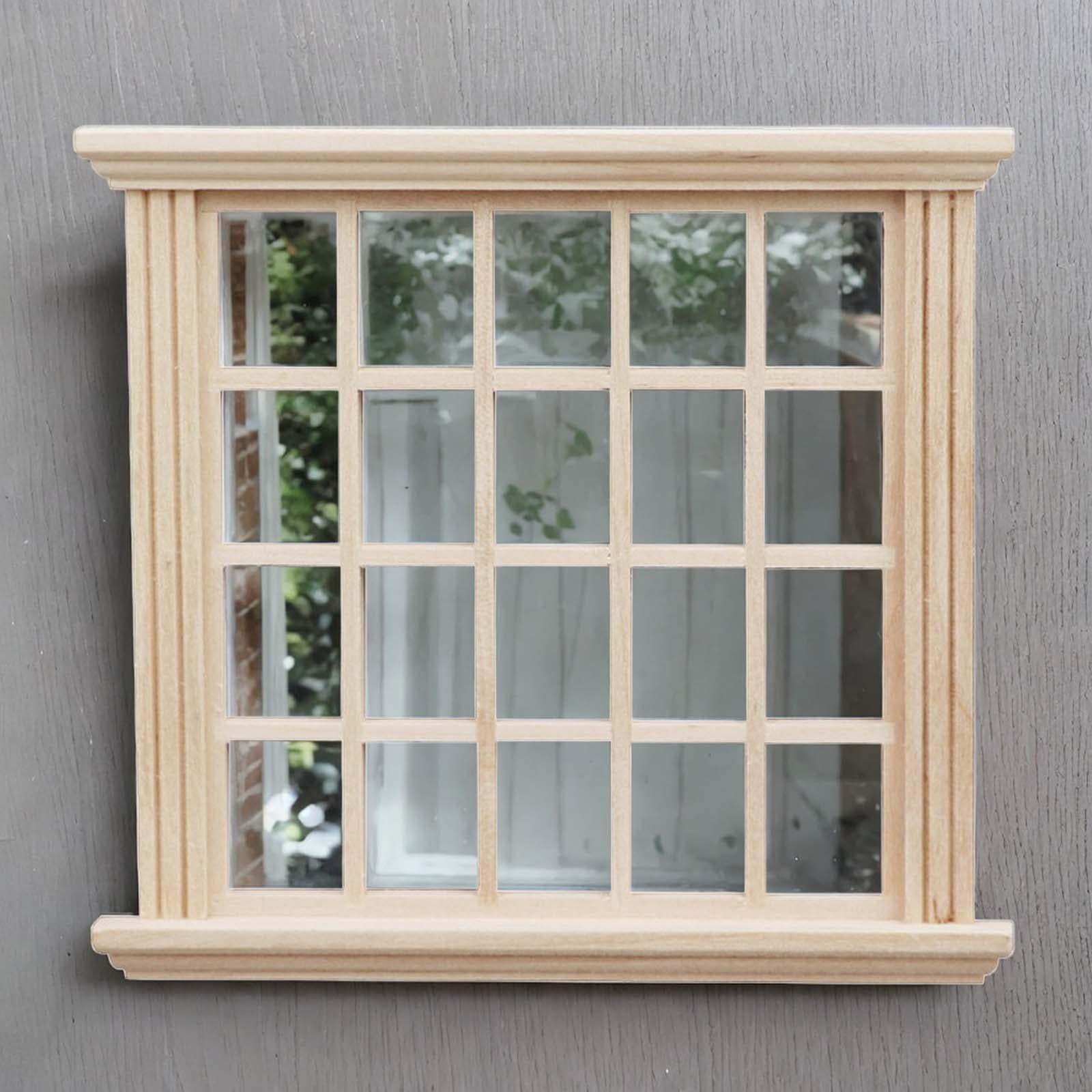 1: 12 Scale Dollhouse Window Frame, Wood Window Model Furniture Model ...