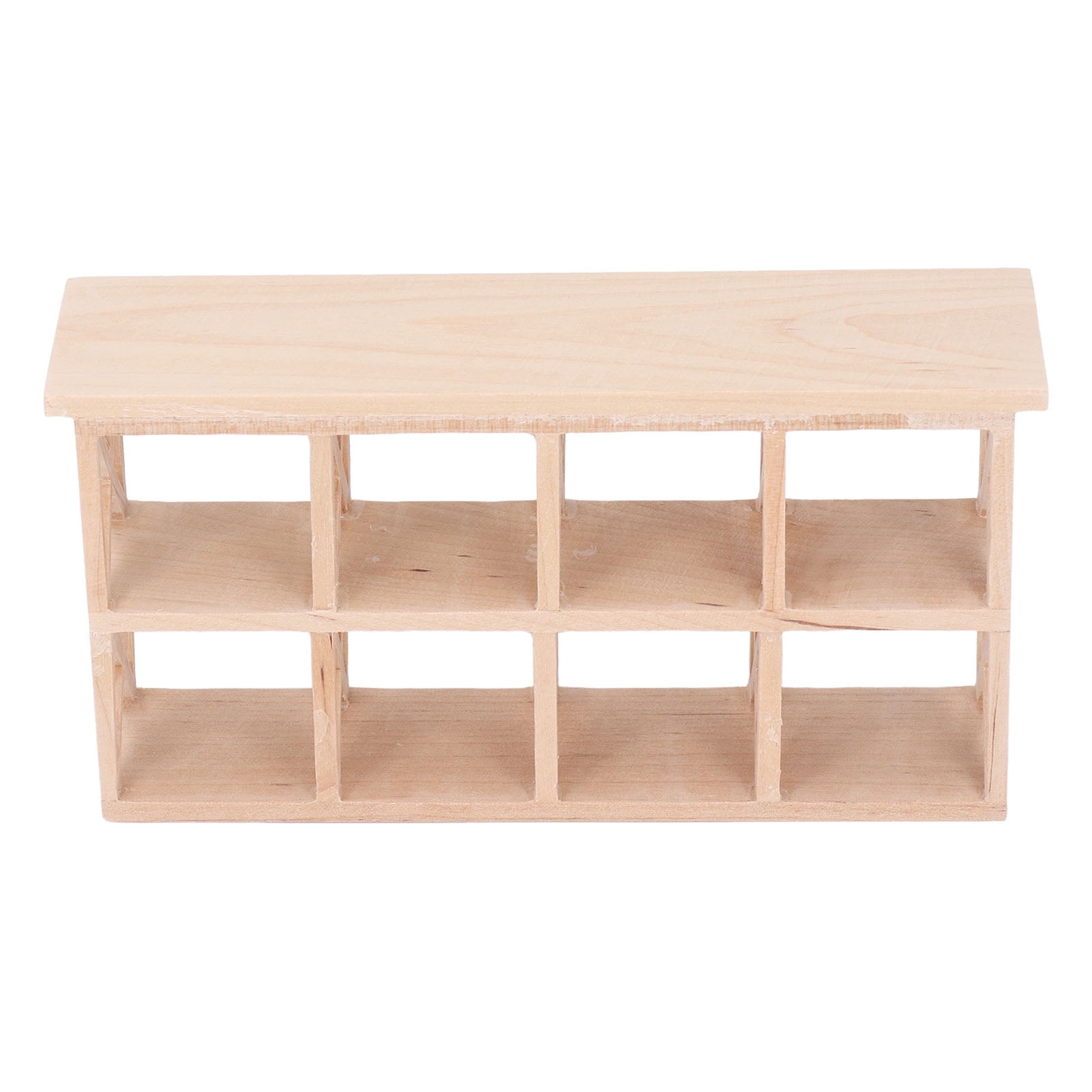 1: 12 Scale Dollhouse Wood Storage Rack, Birch Wood Dollhouse Miniature ...