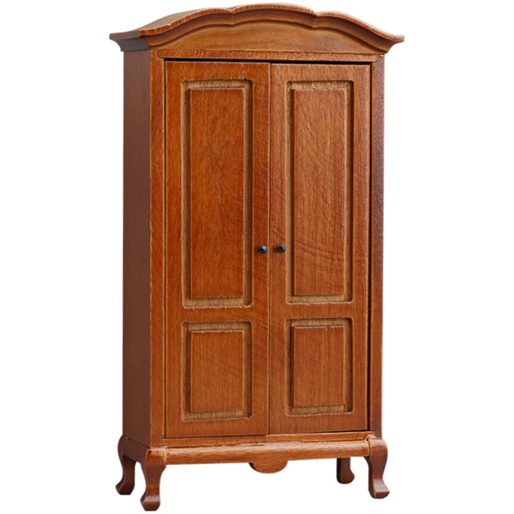 1/12 Scale Handmade Wooden Wardrobe Miniature Furniture with Functional ...