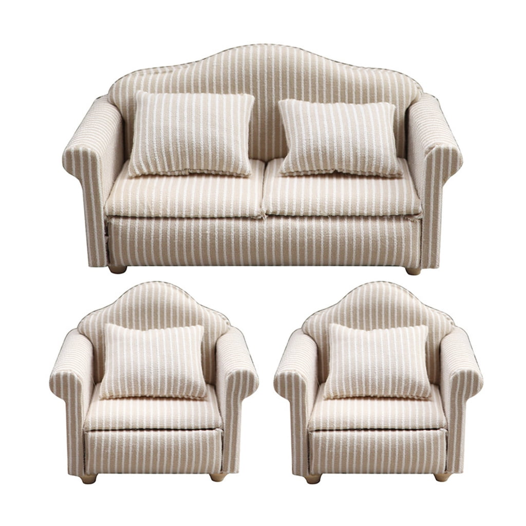 1:12 Scale Mini Sofa Set for Dollhouses, Detailed Craftsmanships, Adds ...