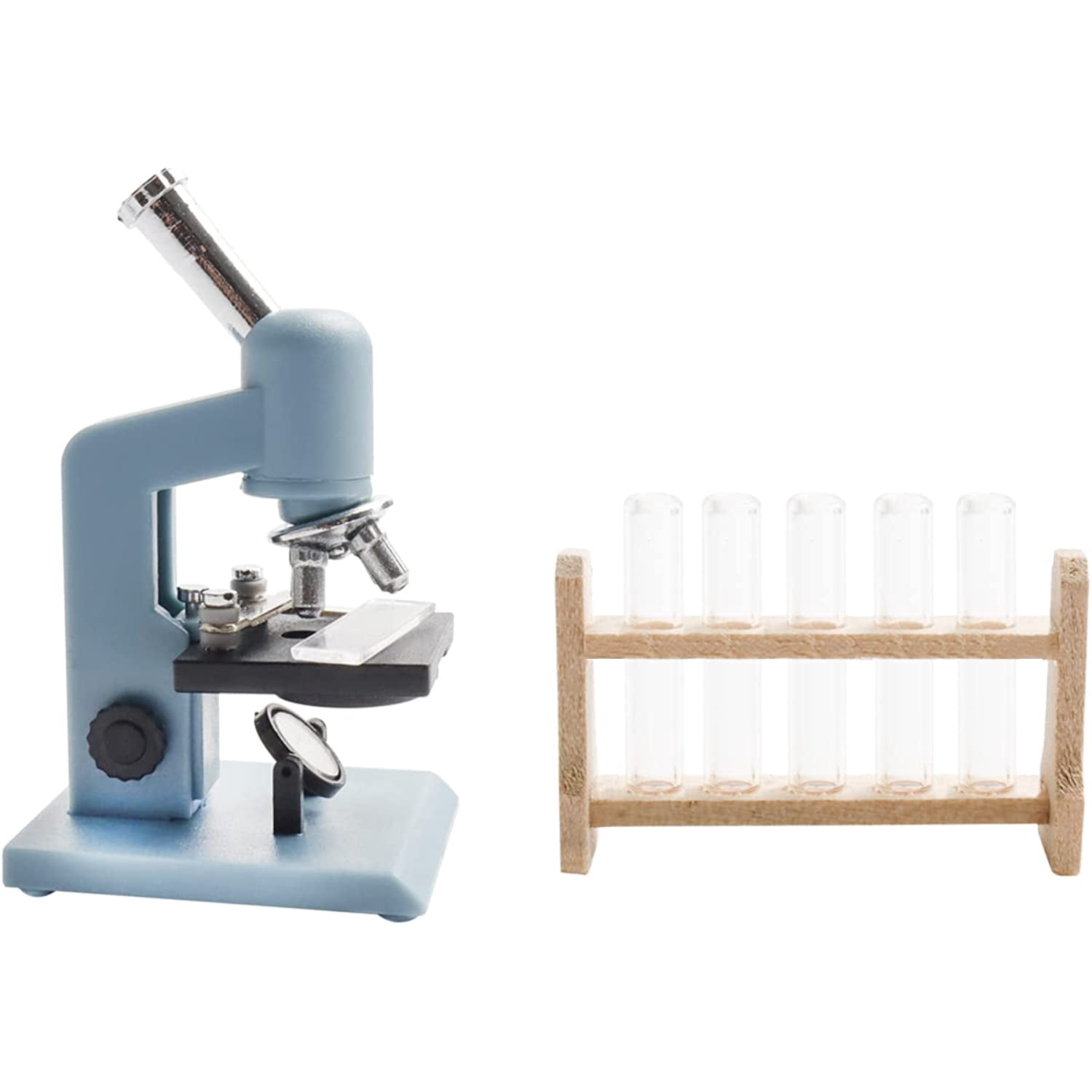 1/12 Scale Miniature Microscope with Miniature Test Tubes Realistic ...
