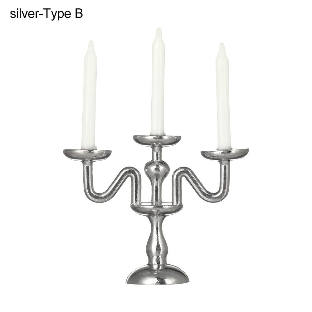 1:12 Scale Photo Props Scene Model Miniature Candlestick Dollhouse ...
