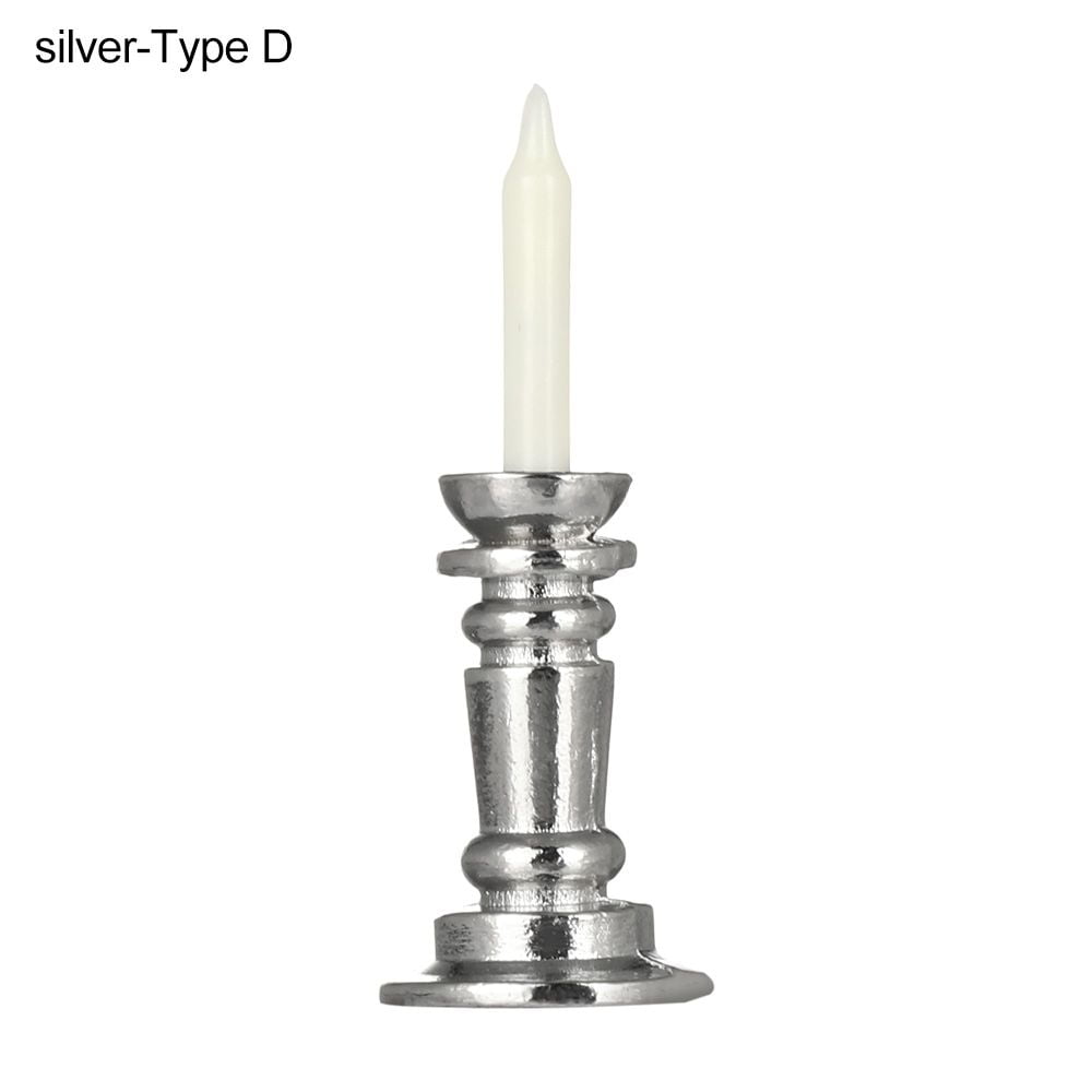 1:12 Scale Photo Props Scene Model Miniature Candlestick Dollhouse ...