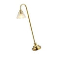 1/12 Scale Tiny Gold Frosted Flower Table Lamp Dollhouses Accessory LED ...
