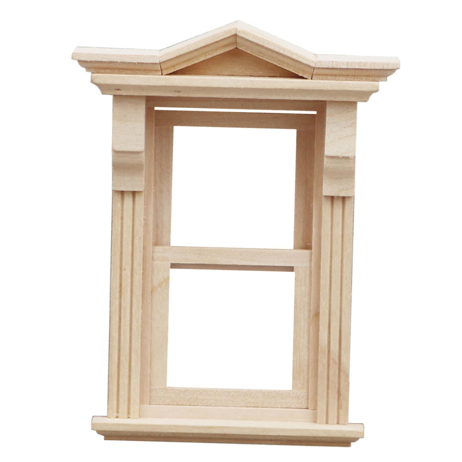 1: 12 Scale Wood Windows, Dollhouse Furniture, Miniatures Window Frame ...
