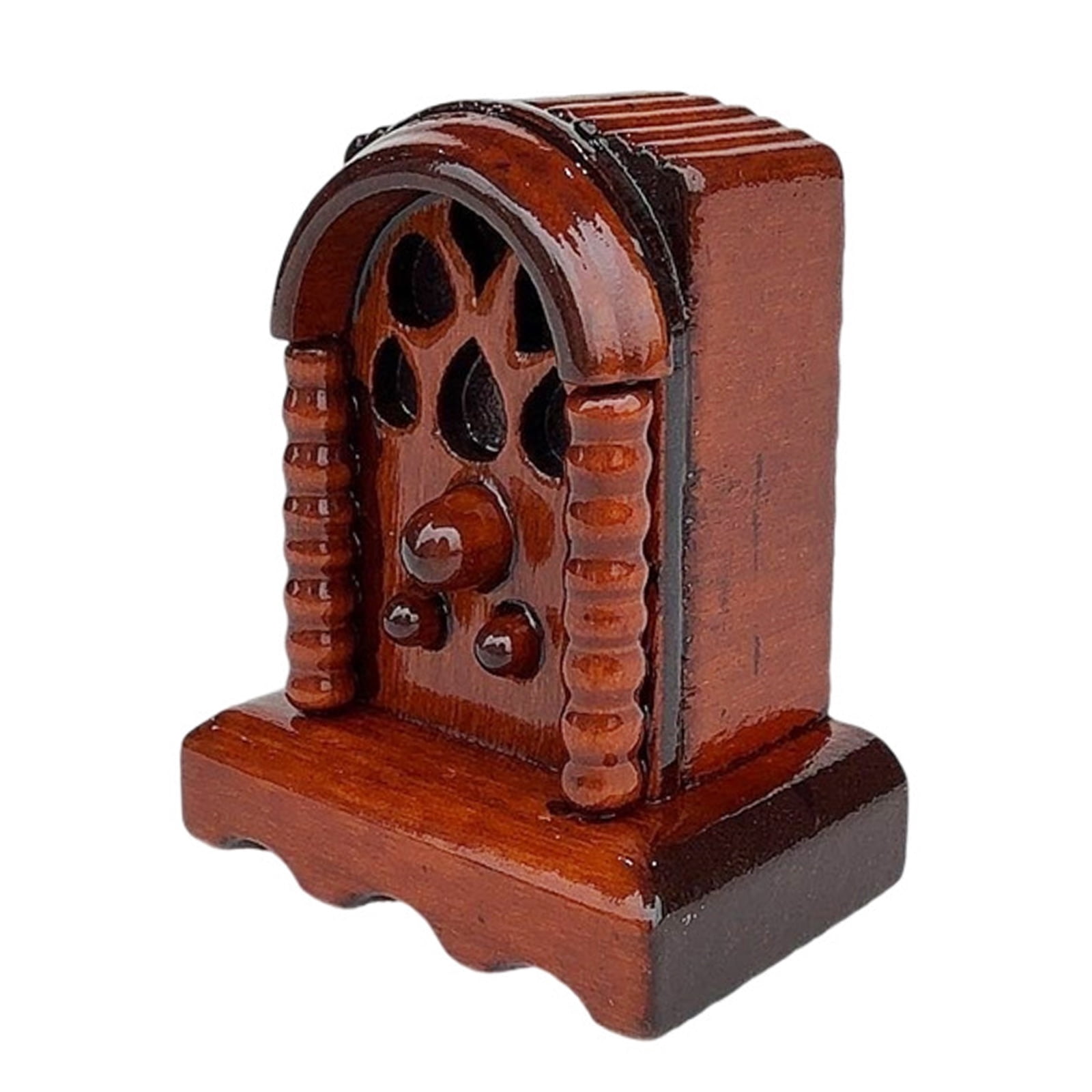 1/12 Scale Wooden Radio Model with Finish for Miniature Scene Props ...