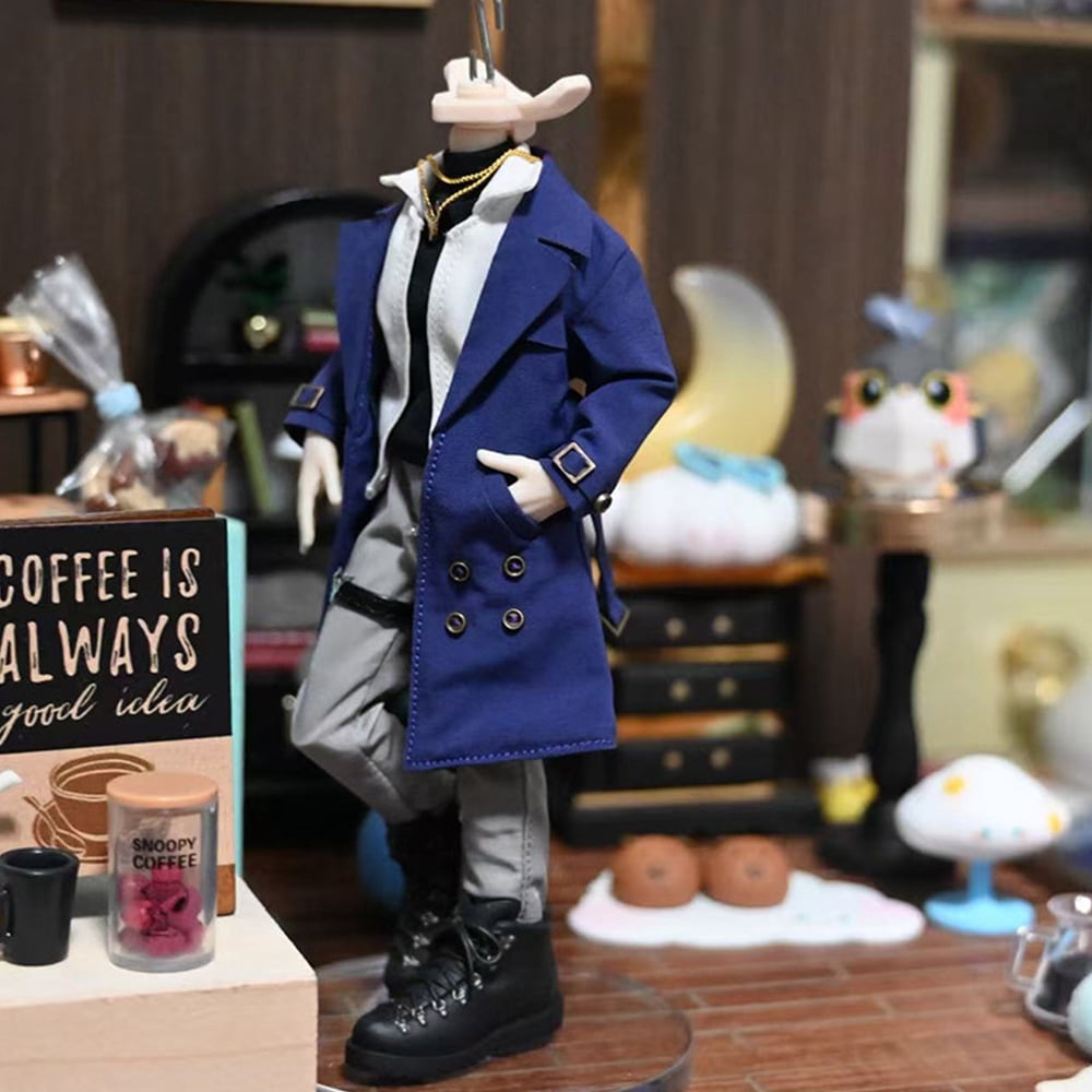 1/12 Scale doll clothing Men's Suit Outfit, 4Pcs Doll Clothes Set with ...