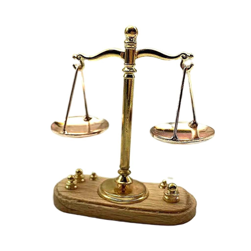 1:12 Simulation Weighing Scale Balance with 6 Weight for Pretend Scene ...