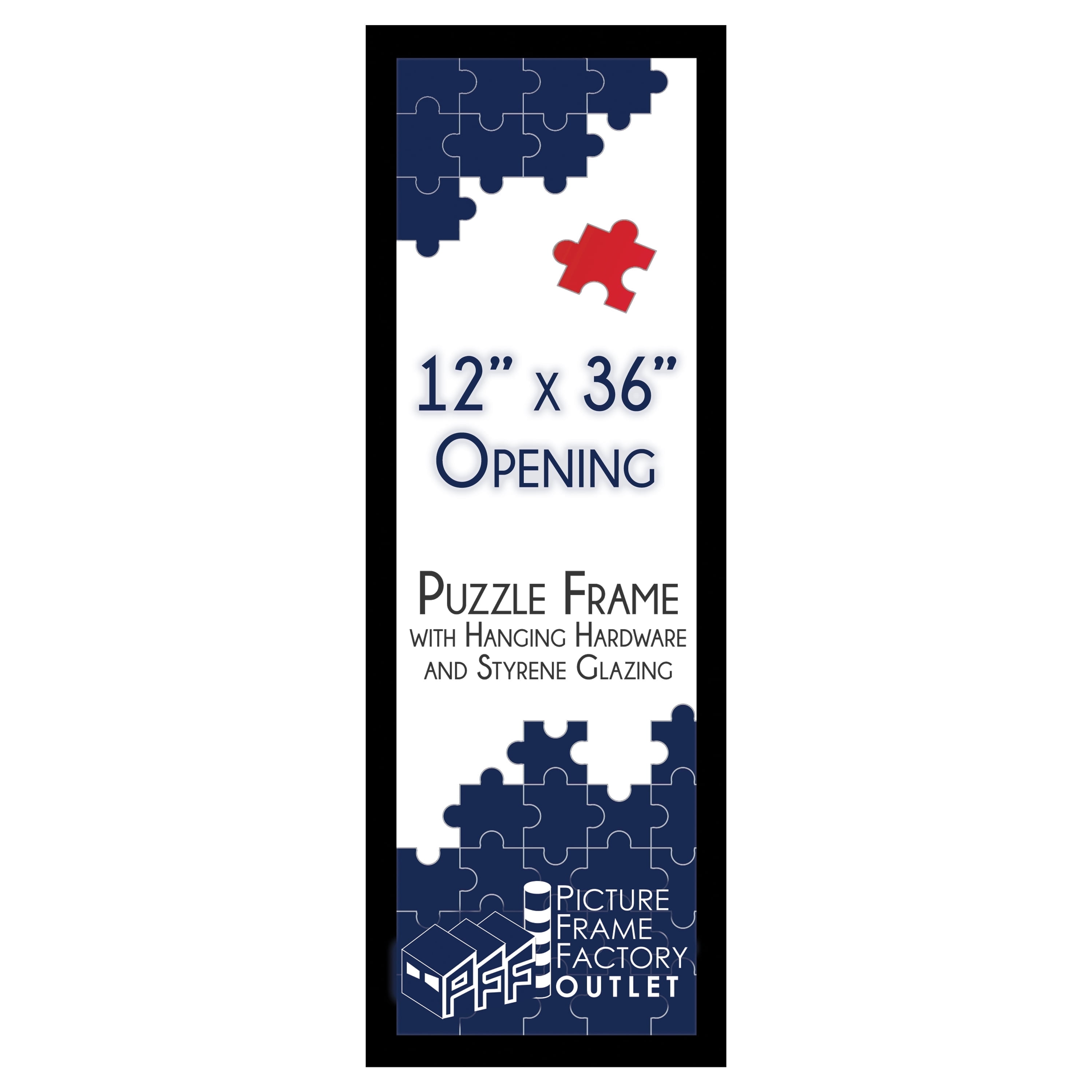 "12x36 Frame - Ideal for Puzzles, Photos, Artwork - 1.25"" Black MDF ...