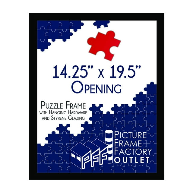 14.25x19.5 Black MDF Frame - For Puzzles, Photos, Artwork, Includes ...