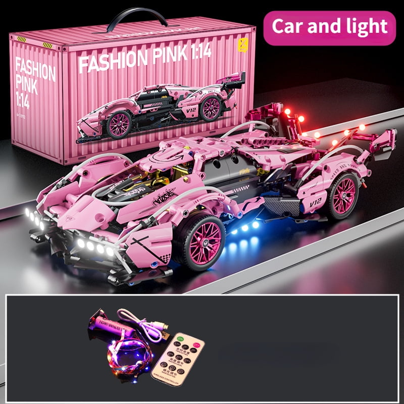 1：14 Pink V12 Block Roadster RC Tech Racer 1:14 DIY Roadster building ...