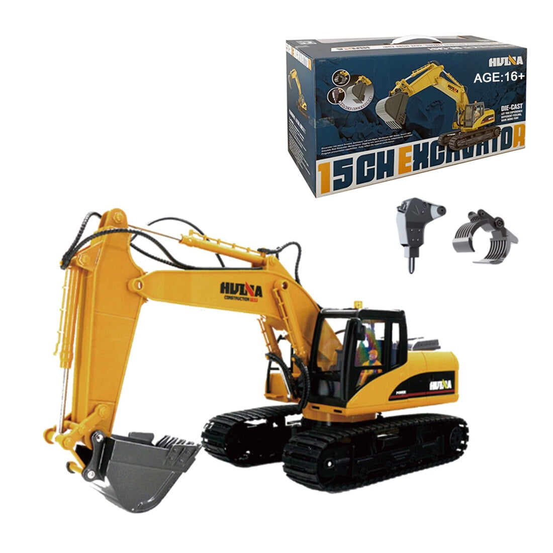 1/14 Scale 2.4GHz RC Excavator Model, 15-Channel Remote Control ...
