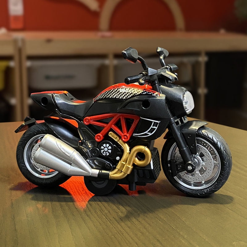1:14 Scale Alloy Motorcycle Car Model Diecast Car with light sound Pull ...