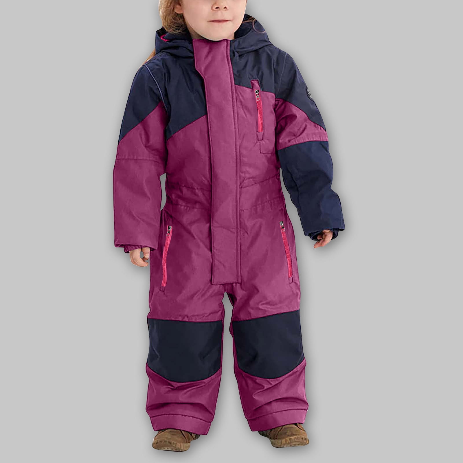 1-14 Years Boy and Girl's One Piece Snowsuit Colorful Siamese Snowsuits ...