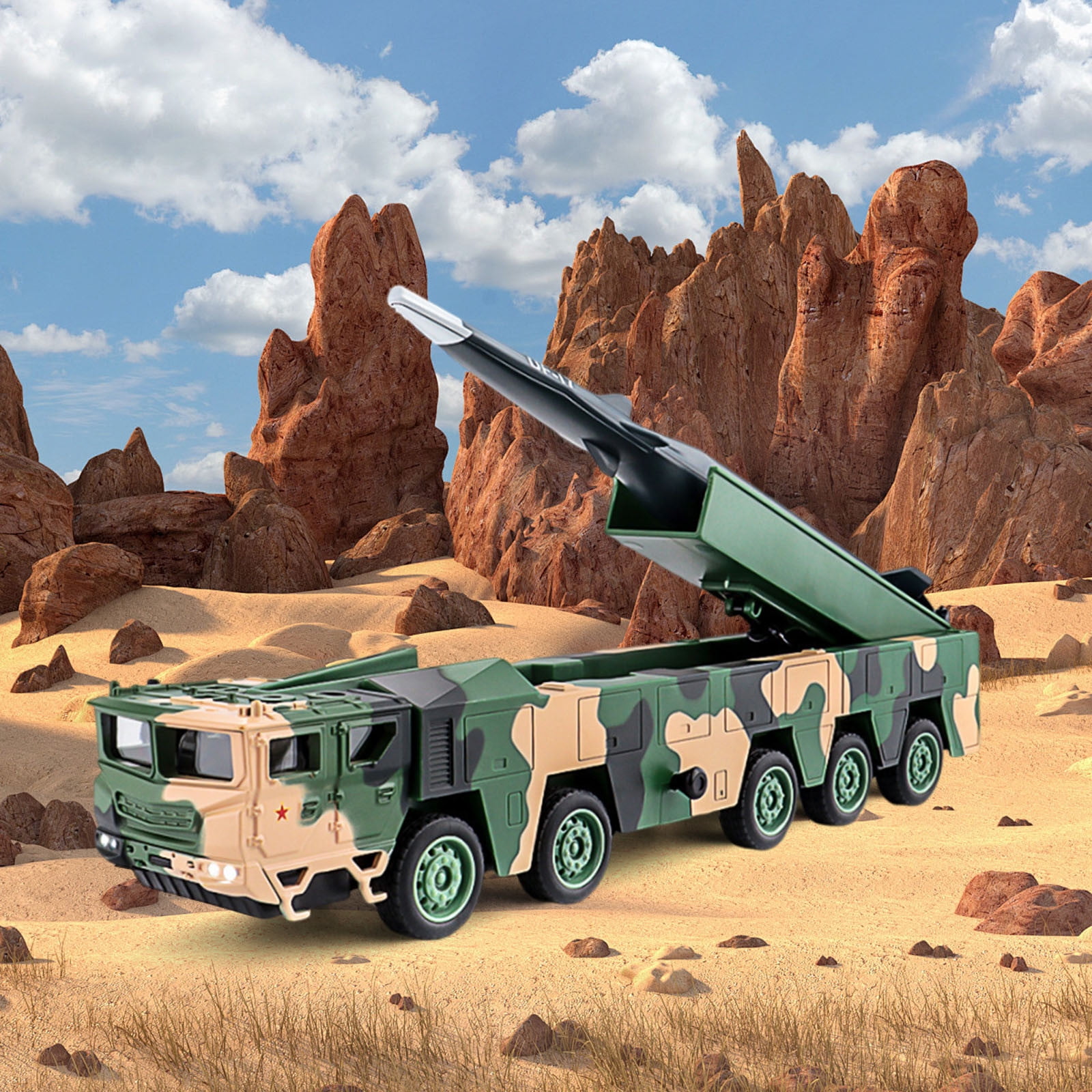 1:144 Army Toys Military Truck with launchable Missiles, Die-cast Toy ...