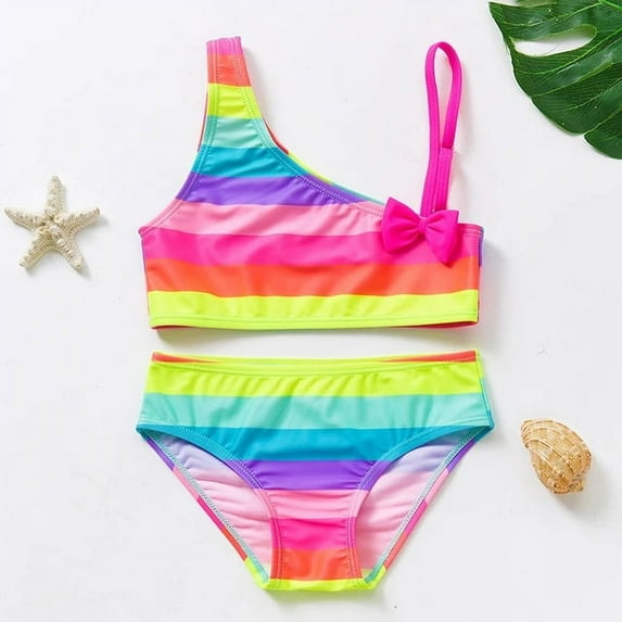 1~14Y Girls Swimsuit Girls swimwear Two pieces Kids Bikini set Biquini ...