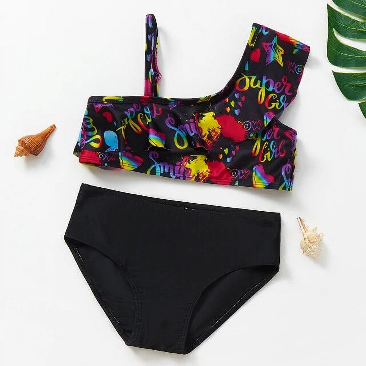 1~14Y Girls Swimsuit Girls swimwear Two pieces Kids Bikini set Biquini ...